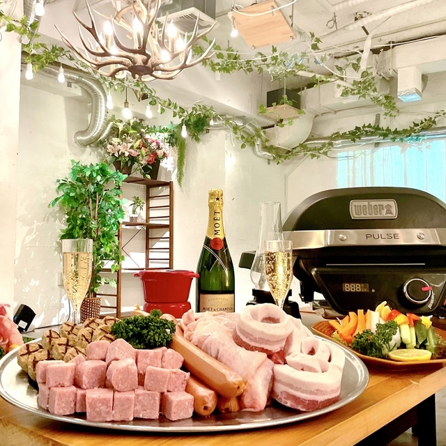 【贅沢BBQコース×タコス＆チーズフォンデュ】平日2.5h（週末2h）＋飲み放題付き！→6500円 : 渋谷ガーデンパティオ - 渋谷/ダイニングバー | 食べログ