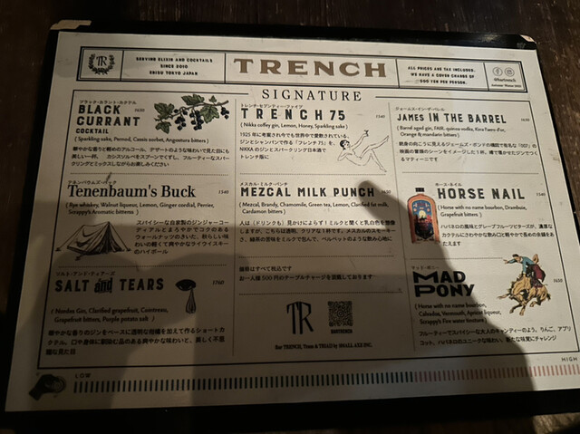 メニュー写真 : バー トレンチ （Bar Trench） - 恵比寿/バー | 食べログ