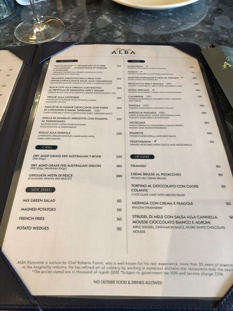 メニュー写真 : ALBA Ristorante KUNINGAN - ジャカルタ/イタリアン | 食べログ