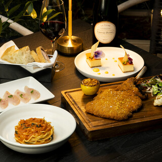 ＜バーカウンター・テラス限定＞テラスシェアコース【terrace dolce vita】+シャンパンを含む2時間フリーフロー ...